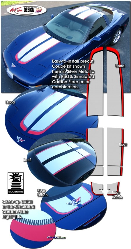 Commemorative Edition Style Rally Stripe Graphic Kit 1 for Chevrolet C5 ...